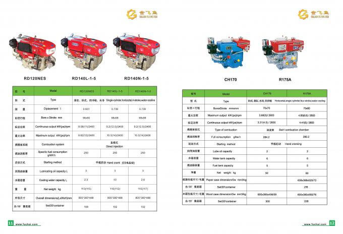 Horizontal NT70 2600RPM 6.6HP Small Marine Diesel Engines